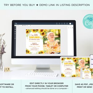 Editable Sunflower Birthday Invitation Template, Black Chalkboard ...