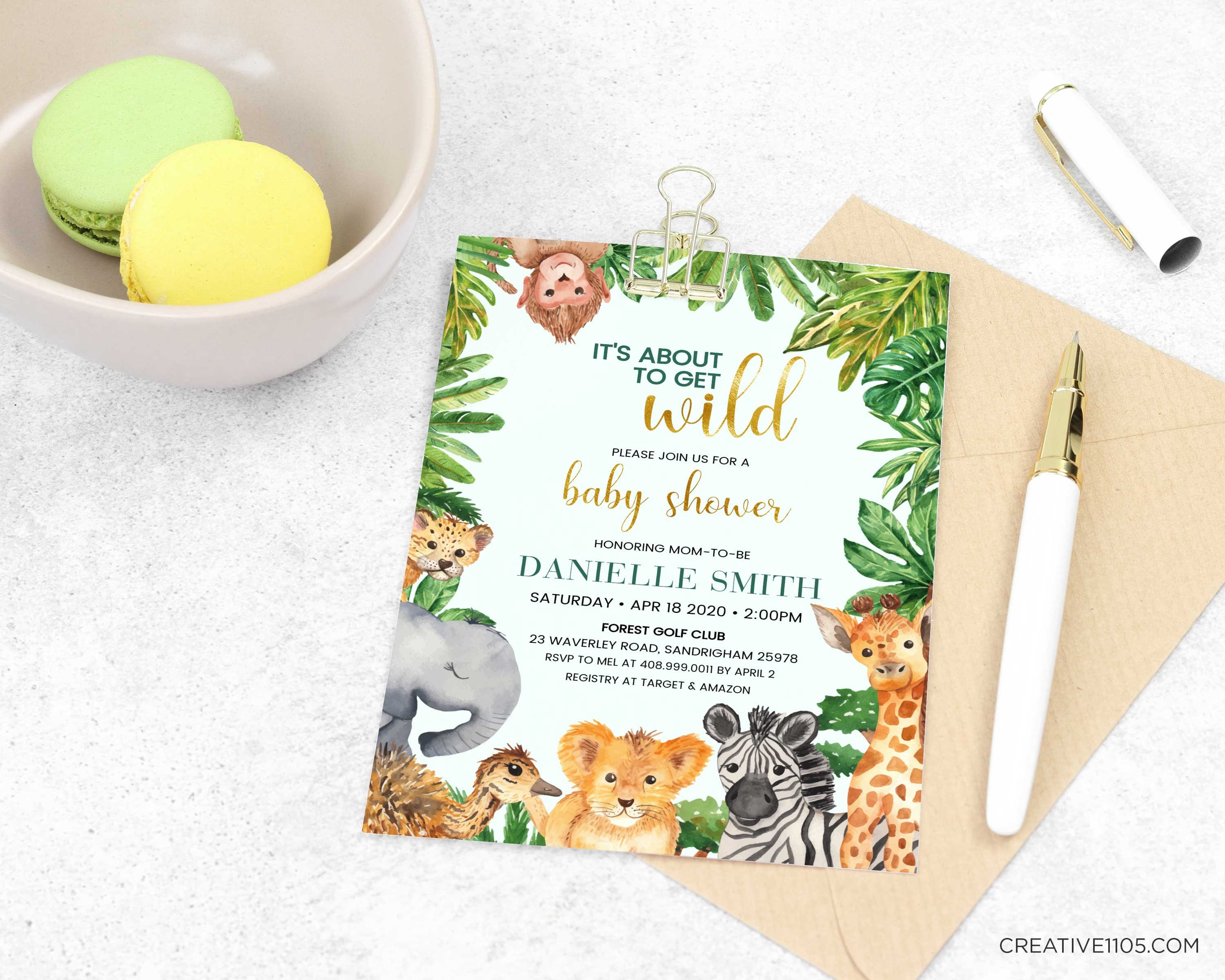 Safari Baby Shower Invitation Jungle Baby Boy Shower Corjl - Etsy