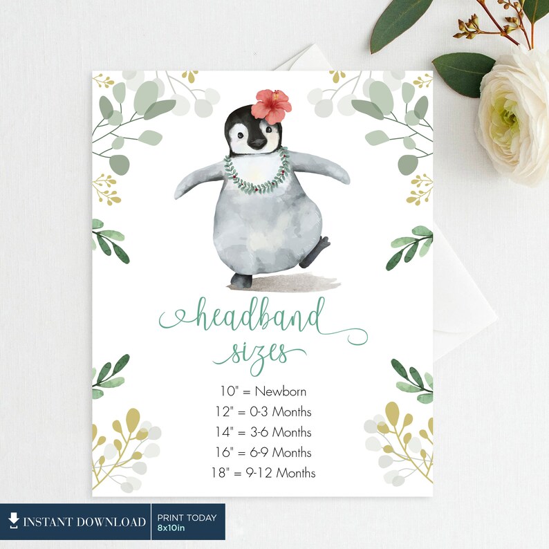 Penguin Baby Shower Table Signs Greenery Theme Shower PBS01 - Etsy