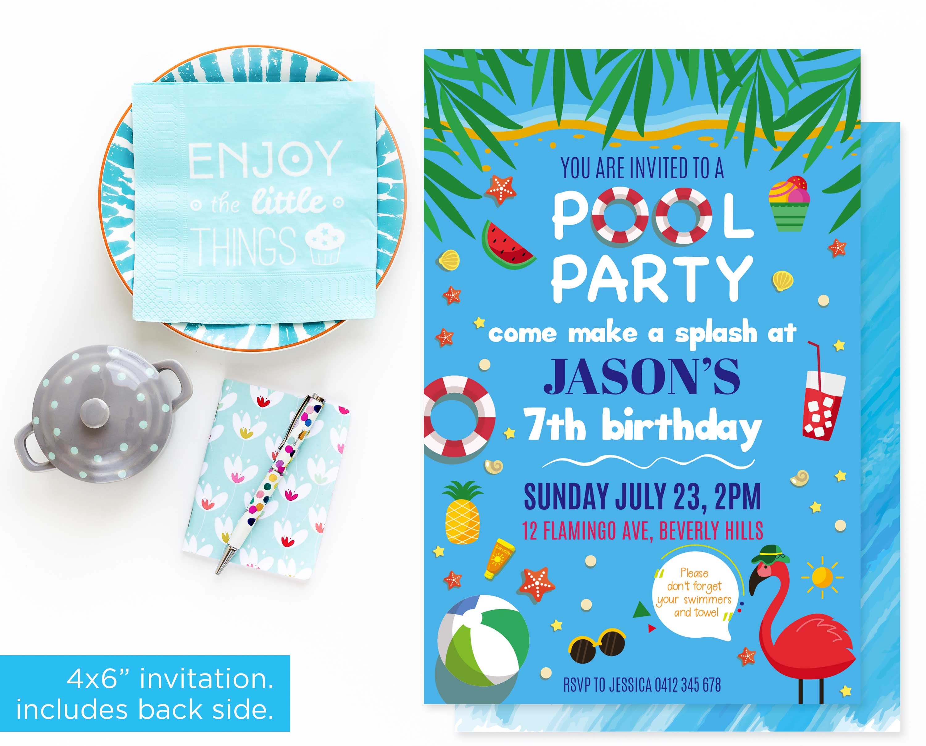 Editable Pool Party Invitation Pool Birthday Invite Summer - Etsy