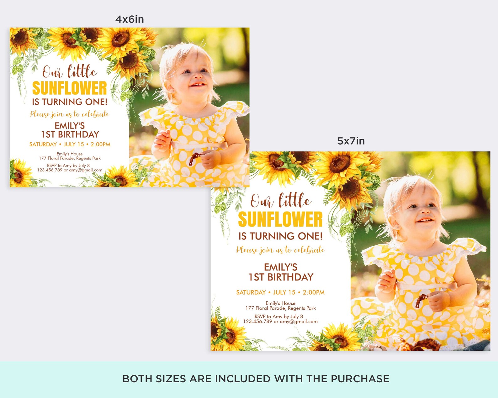 Editable Sunflower Birthday Invitation Template, Black Chalkboard ...