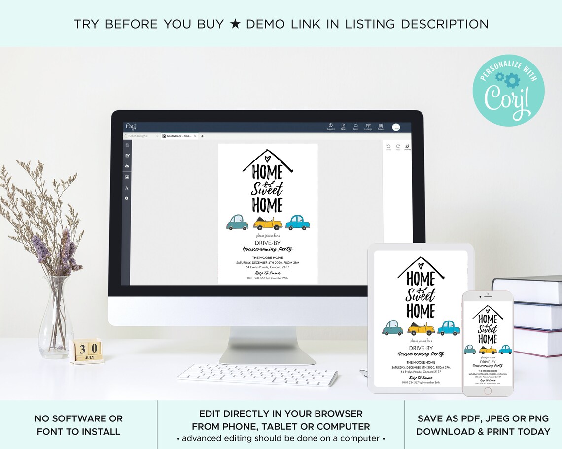 Drive by House Warming Party Invitation, New Home Invite, Corjl ...