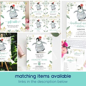 60 Printable Baby Shower Bingo, Penguin Prefilled Bingo Cards, PBS01 ...
