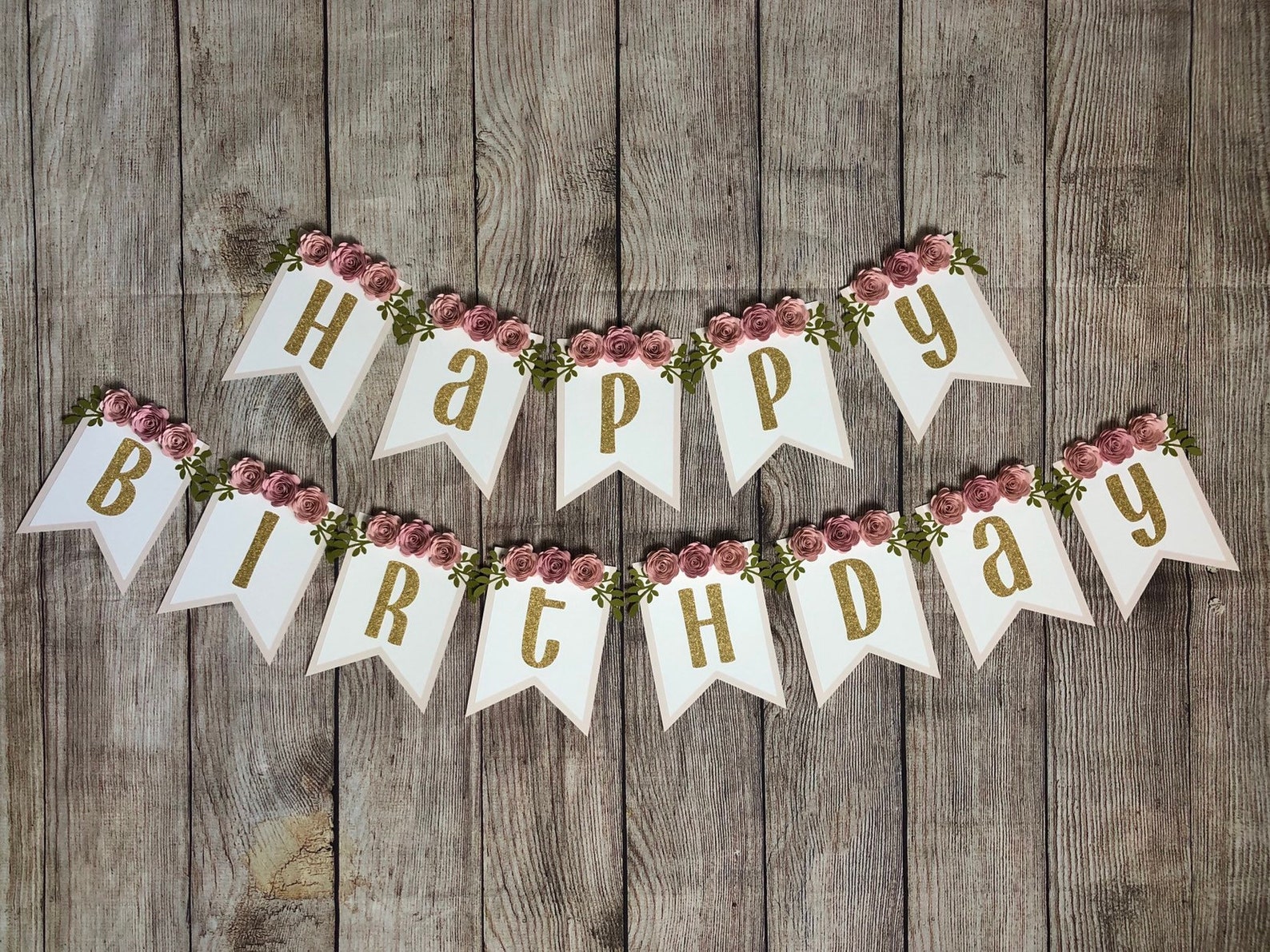 Custom Floral Banner / Birthday Banner / Personalized / Happy - Etsy