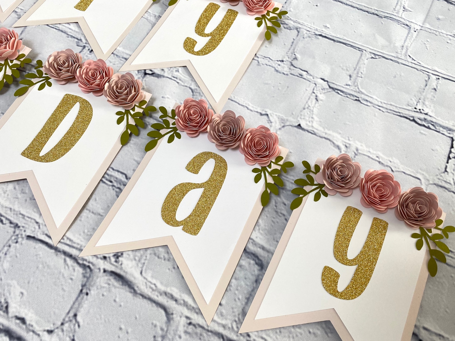 Custom Floral Banner / Birthday Banner / Personalized / Happy - Etsy