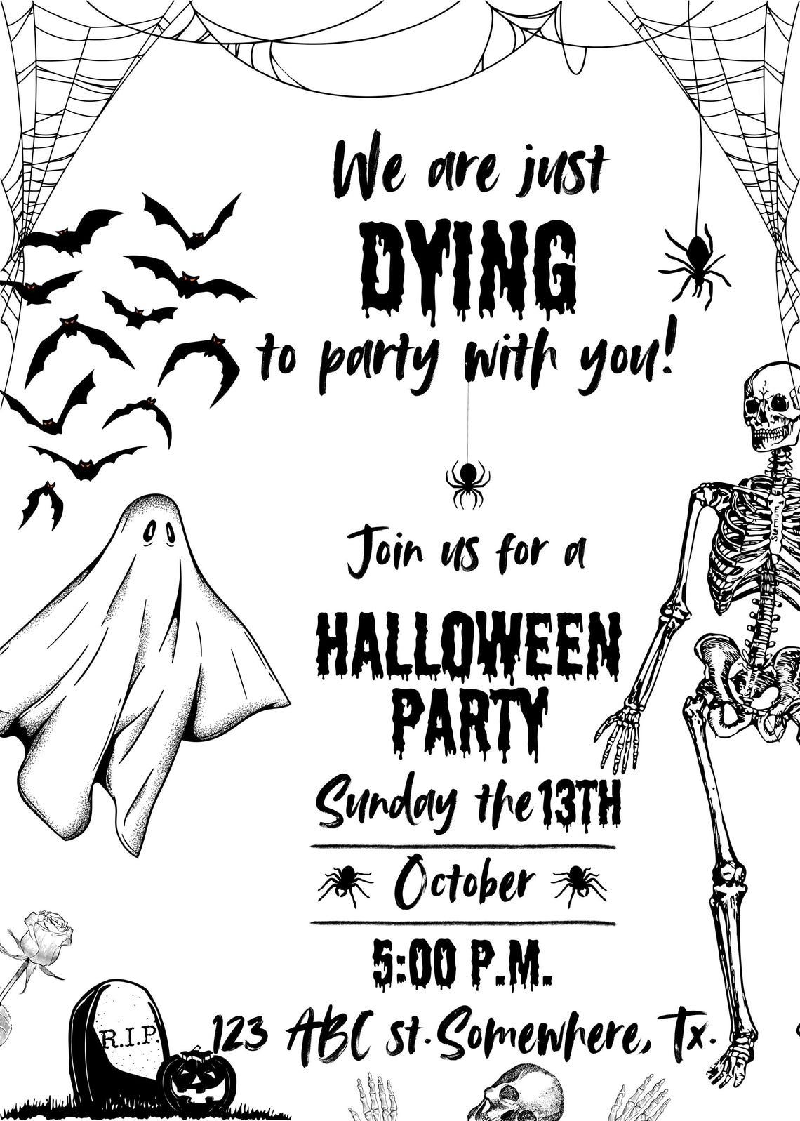 Halloween Party Invitation - Etsy