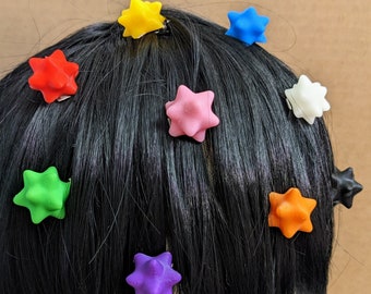 Cute Candy Star Hair Clip in Green Yellow Pink Red Purple Orange or ...