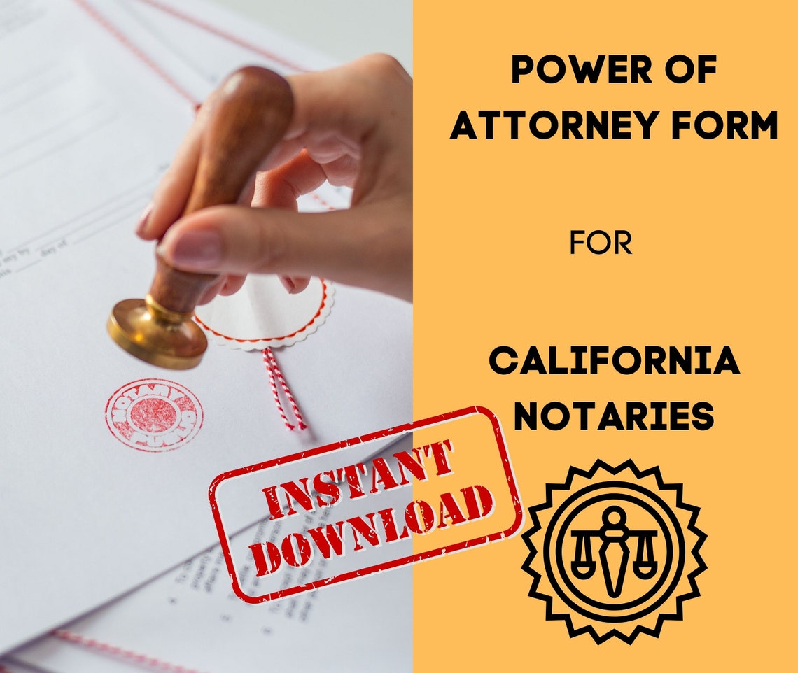 Durable Power of Attorney Form for California Notaries| Attorney Form ...