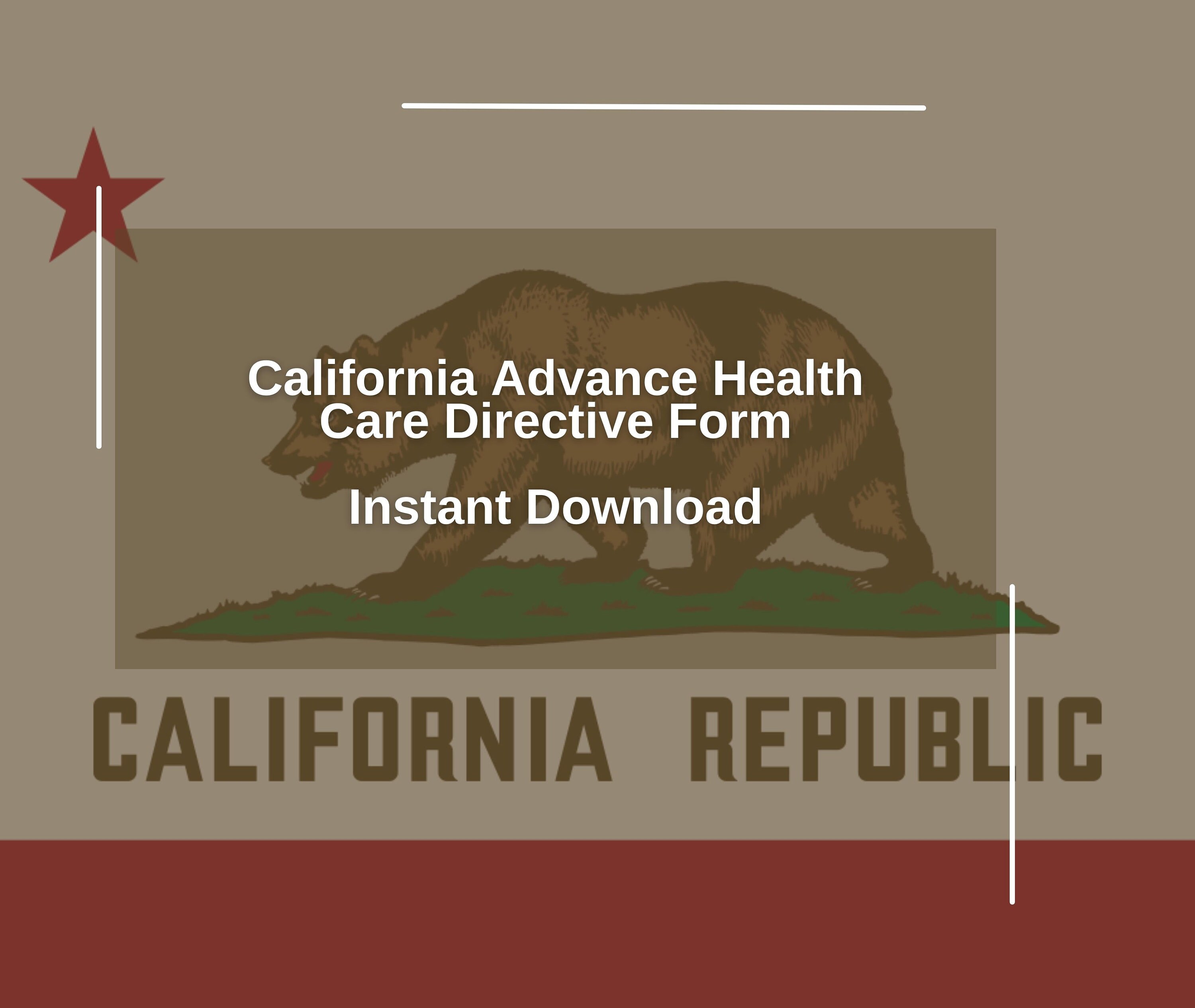 California Advance Health Care Directive Form | Instant Download - Etsy