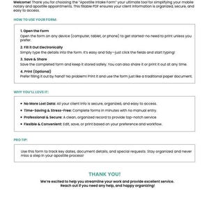 Apostille Client Intake Form| Fillable PDF| Apostille Agent and Notary ...