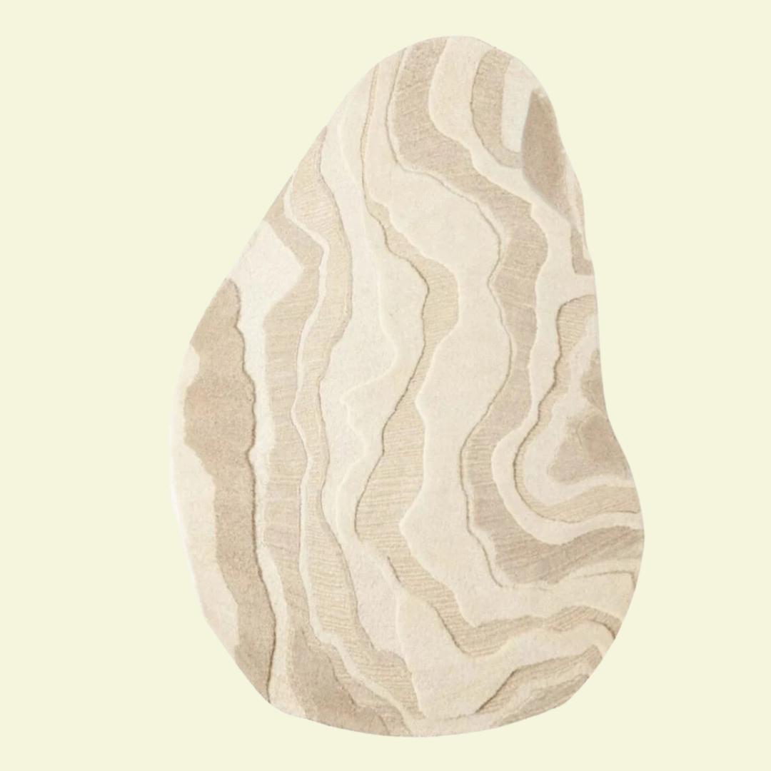 Handtufted Modern Wavy Line Rug Luxurious Marble Look Rug for Living ...