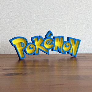 Pokemon Inspired Logo Sign Fridge Magnet & Shelf Display Decor Mancave ...