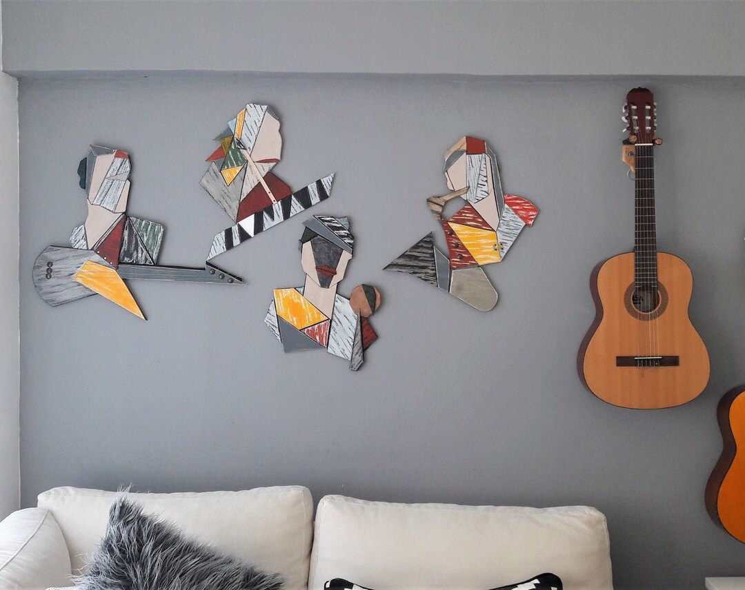 Geometric Musician, Orchestra, Wall Art,rustic Wall Decor, Reclaimed ...