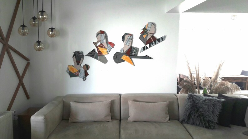 Geometric Musician Orchestra Wall Artrustic Wall Decor - Etsy