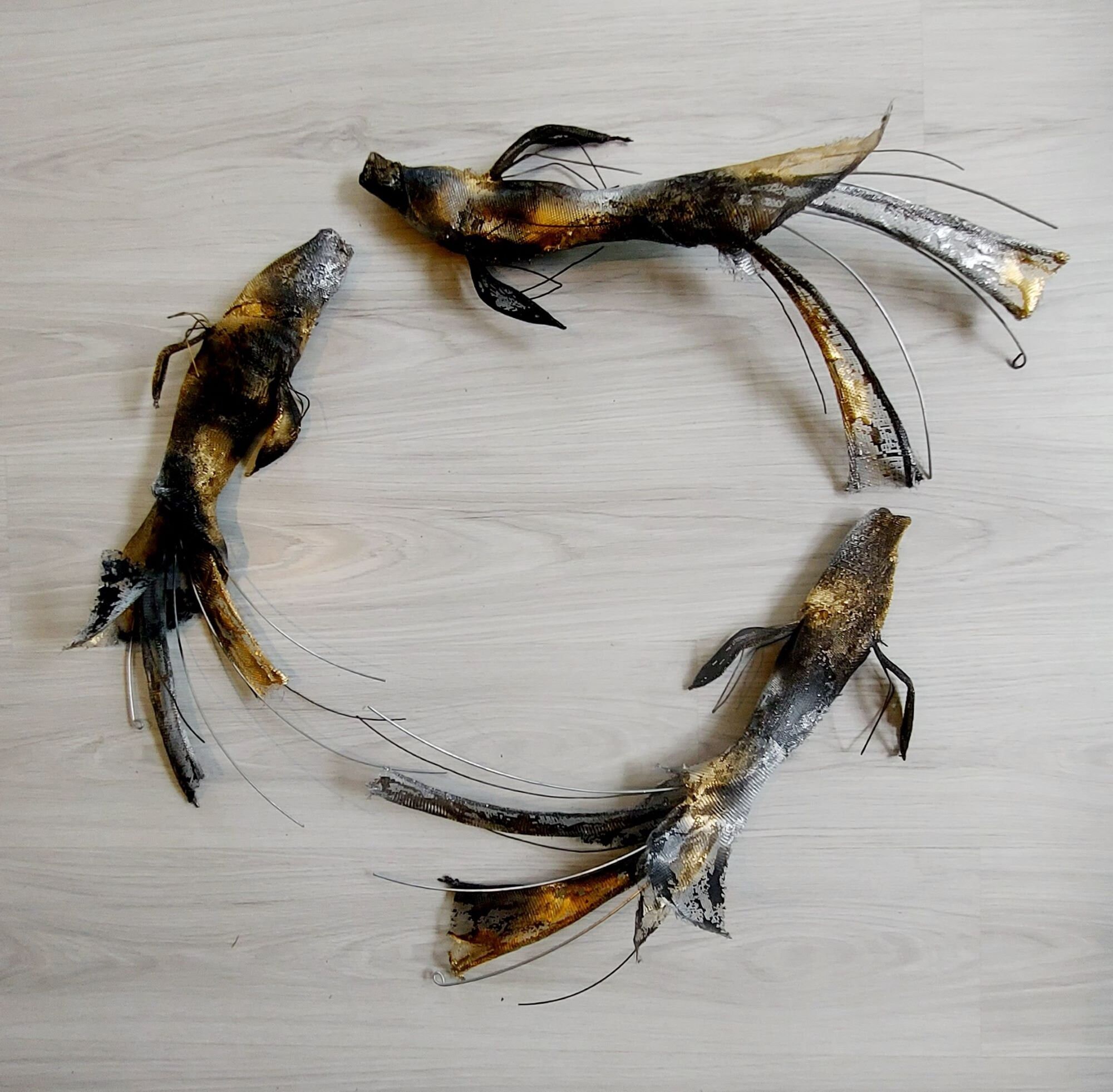 Koi: Symbol of Luck, Koi Fish Metal Wall Art, 3 Piece Wall Art ,3D ...