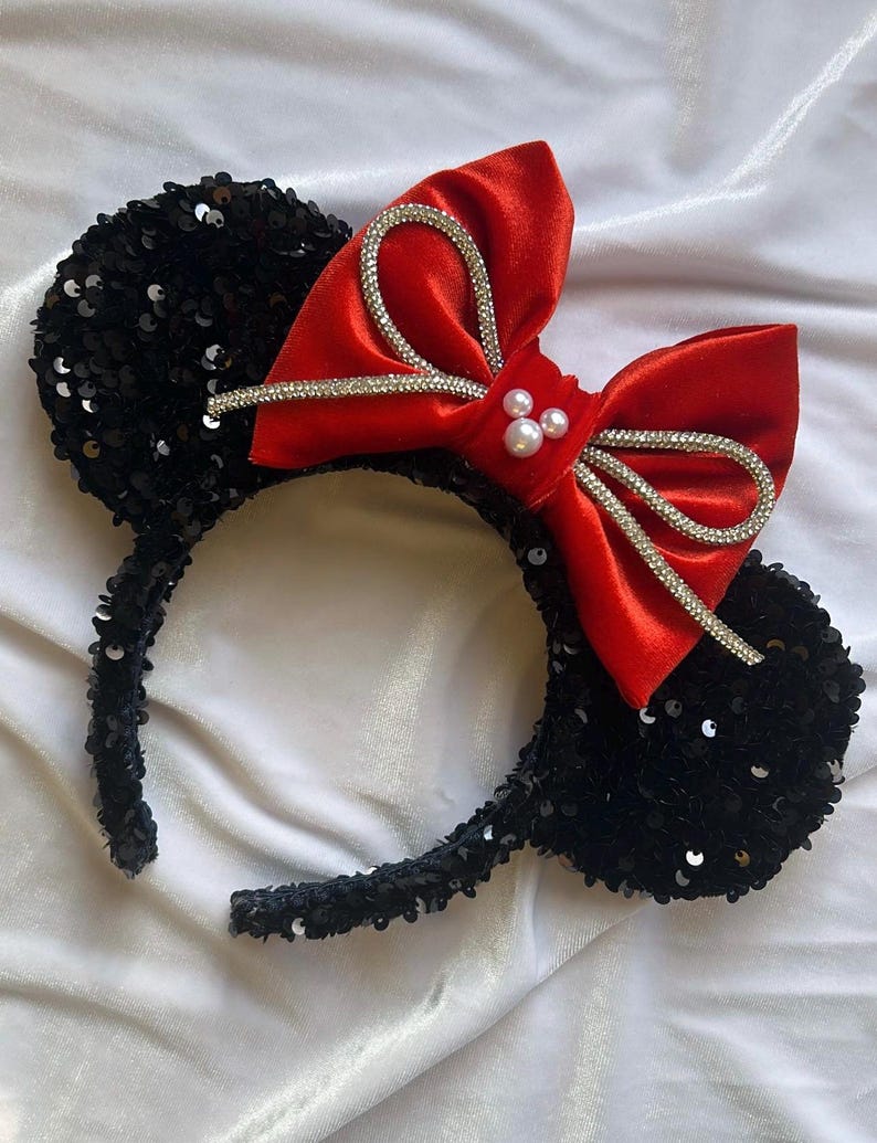 Be Dazzle Rhinestone Pearl Minnie Ears - Etsy