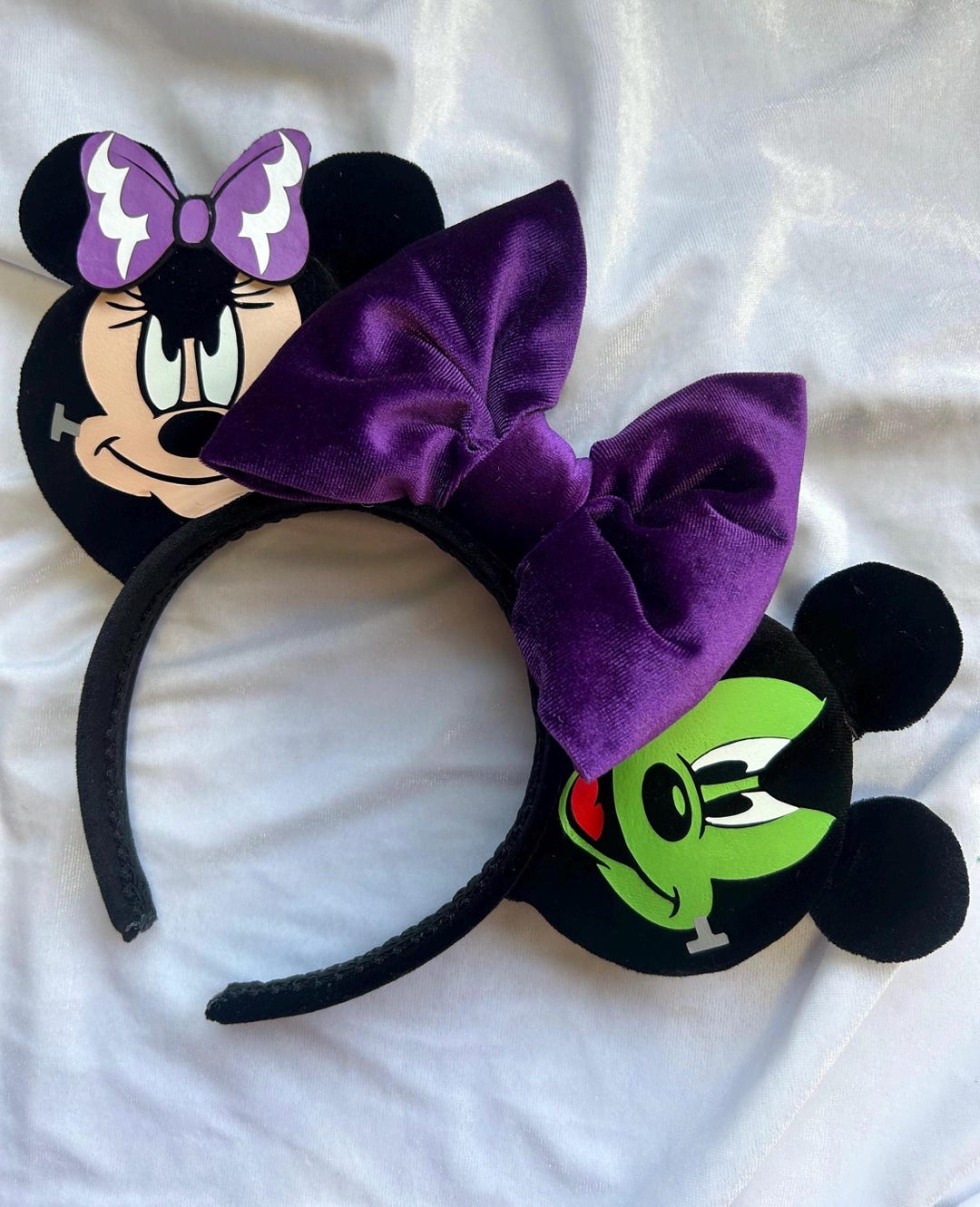 Halloween Minnie and Frankenstein Mickey Ears - Etsy