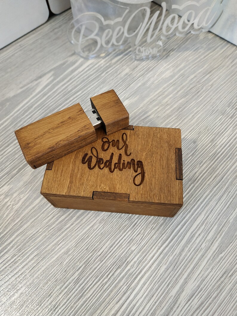 Wooden Usb Flash Drive Stick Engraved Wedding Photo - Etsy