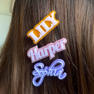 Name Hair Clip Personalized - Name Alligator Clip - Custom Barrette ...