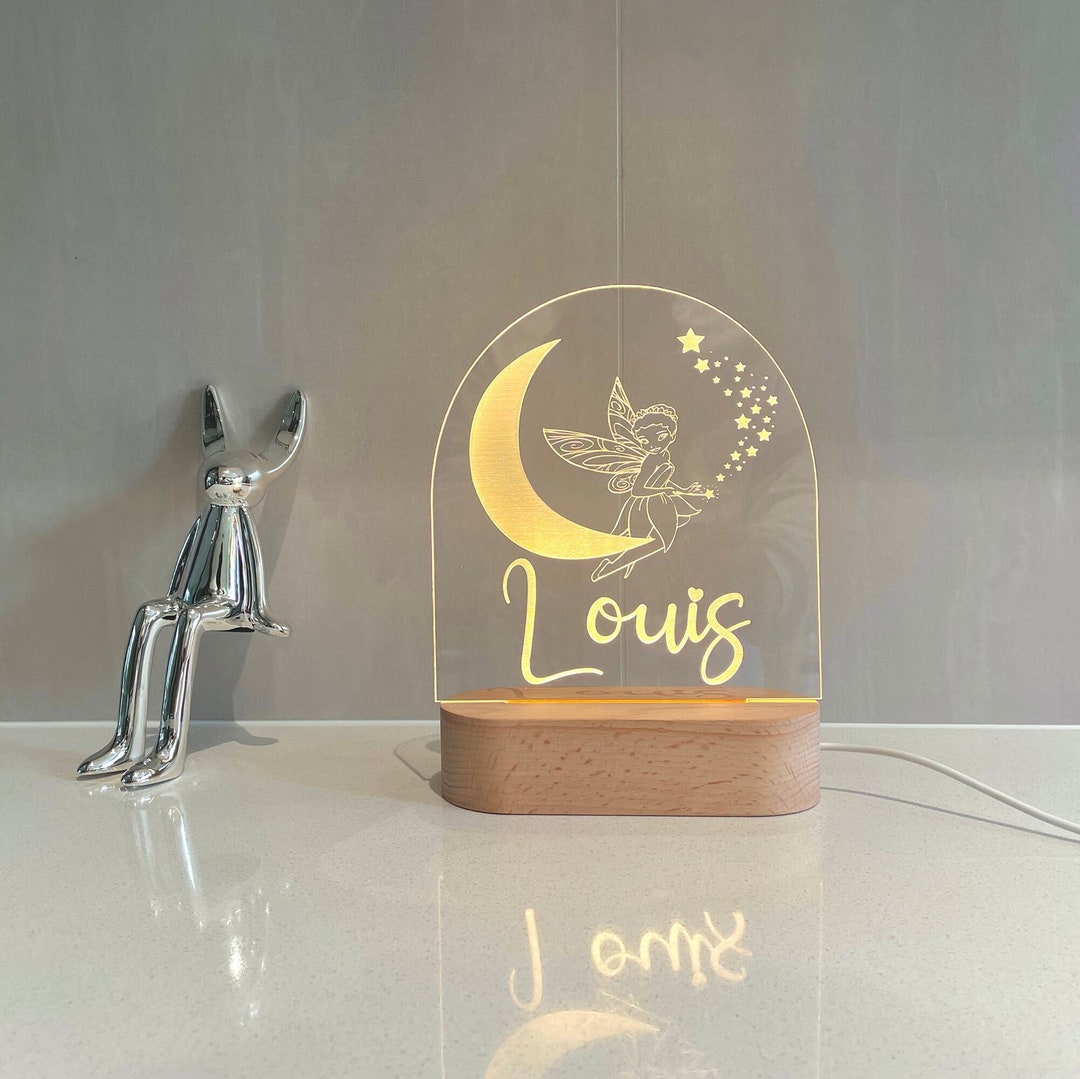 Fairy and Moon Night Light, Baby Girl Gift, Children Child Bedroom ...
