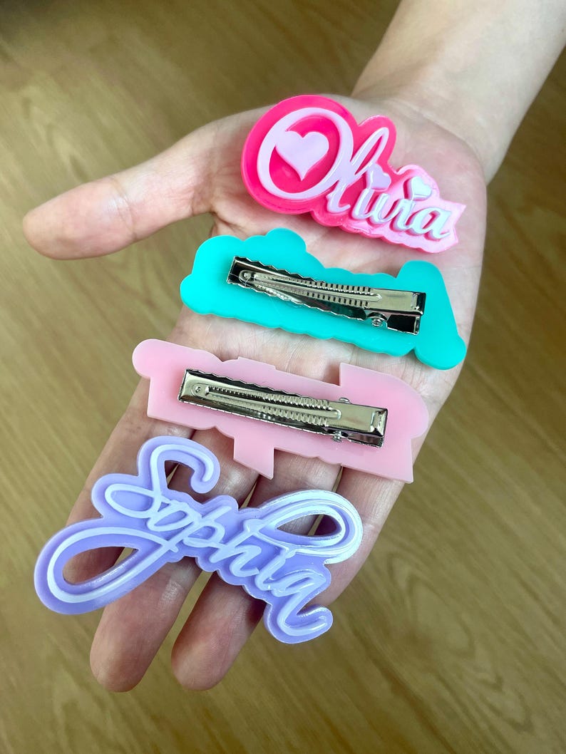 Name Hair Clip Personalized - Name Alligator Clip - Custom Barrette ...
