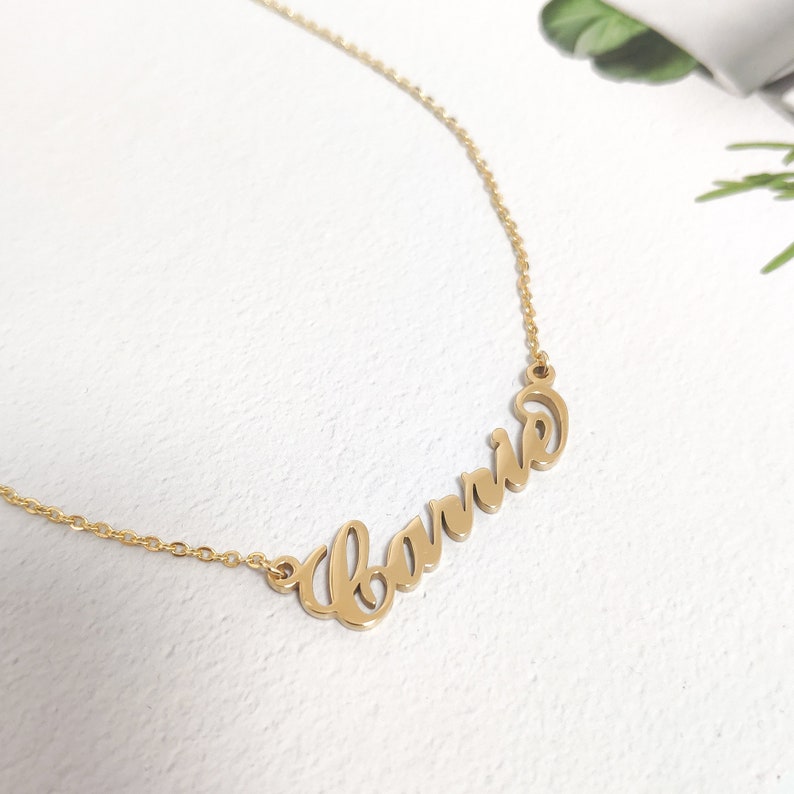 Personalized Name Necklace Name Necklace Gold Carrie Name Etsy