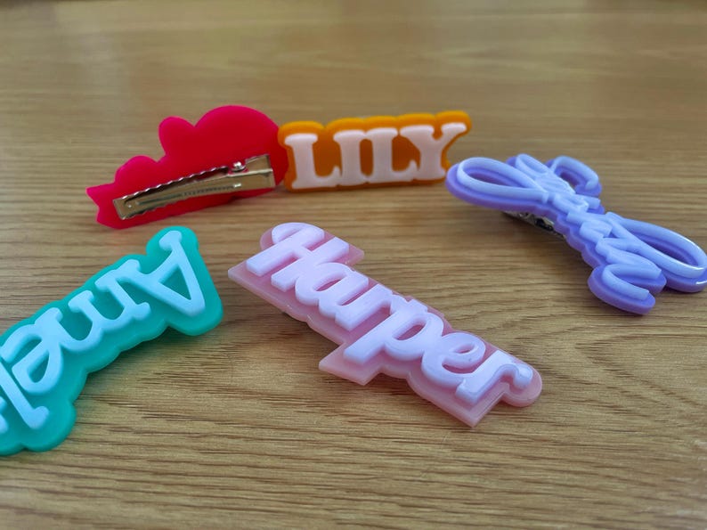 Name Hair Clip Personalized - Name Alligator Clip - Custom Barrette ...