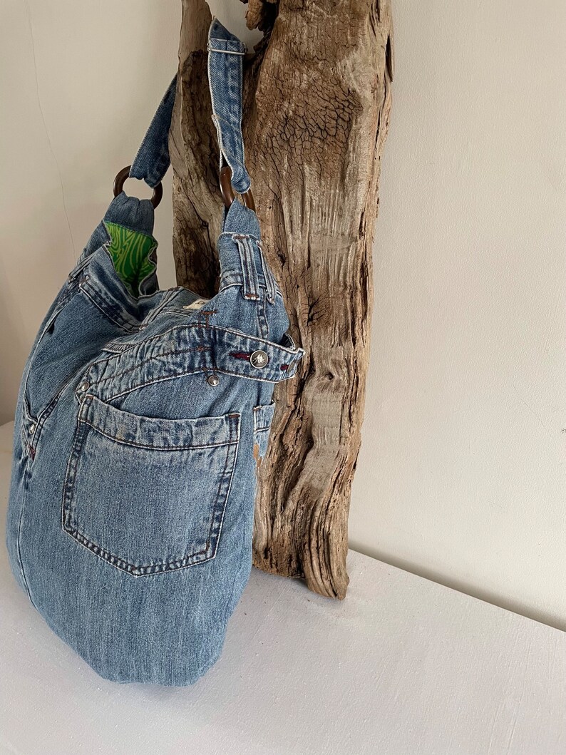 Upcycled Large Denim Shoulder / Life Bag / Sack Bag / Hobo Bag - Etsy