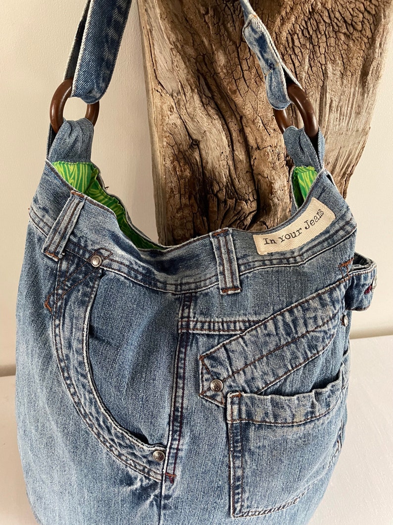 Upcycled Large Denim Shoulder / Life Bag / Sack Bag / Hobo Bag - Etsy