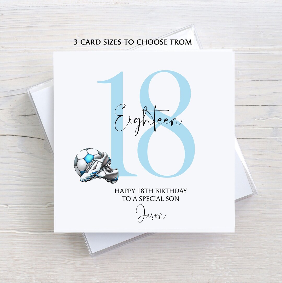 Personalized 18th Birthday Card for Son Happy Eighteenth - Etsy