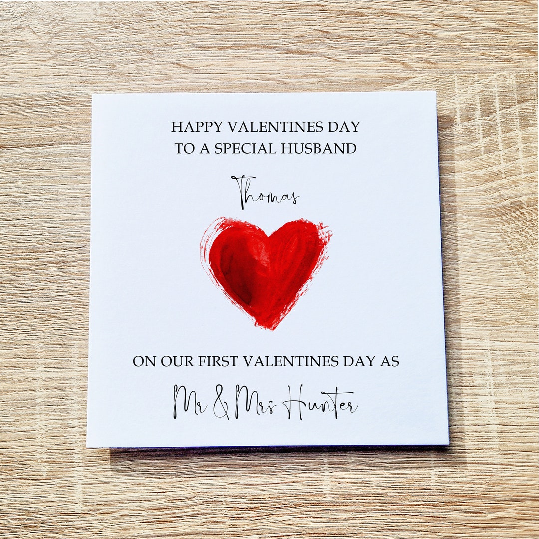 Personalized First Valentines Day Card as Mr & Mrs, 1st Valentines Day ...