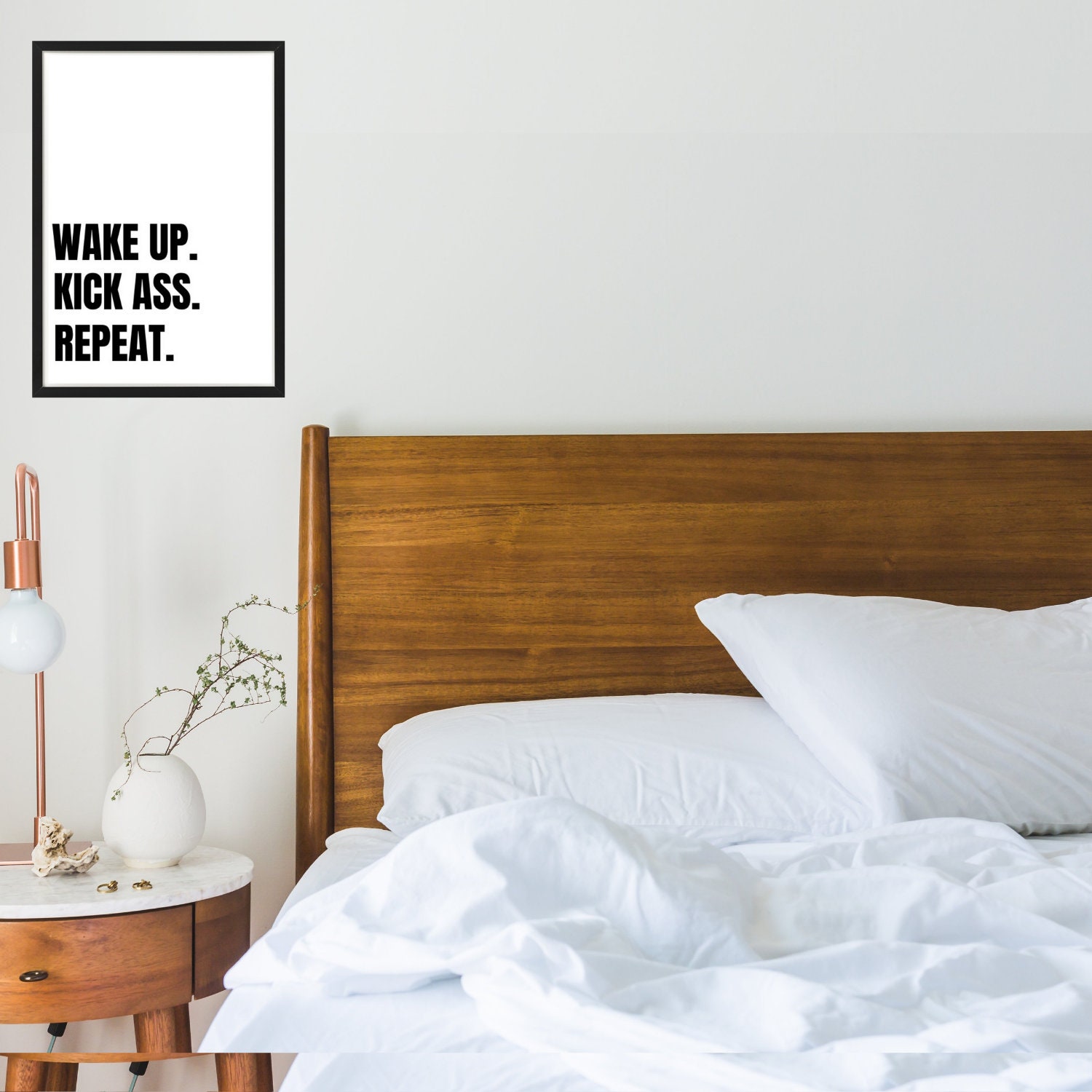 Wake Up Kick Ass Repeat INSTANT DOWNLOAD Art Print. - Etsy
