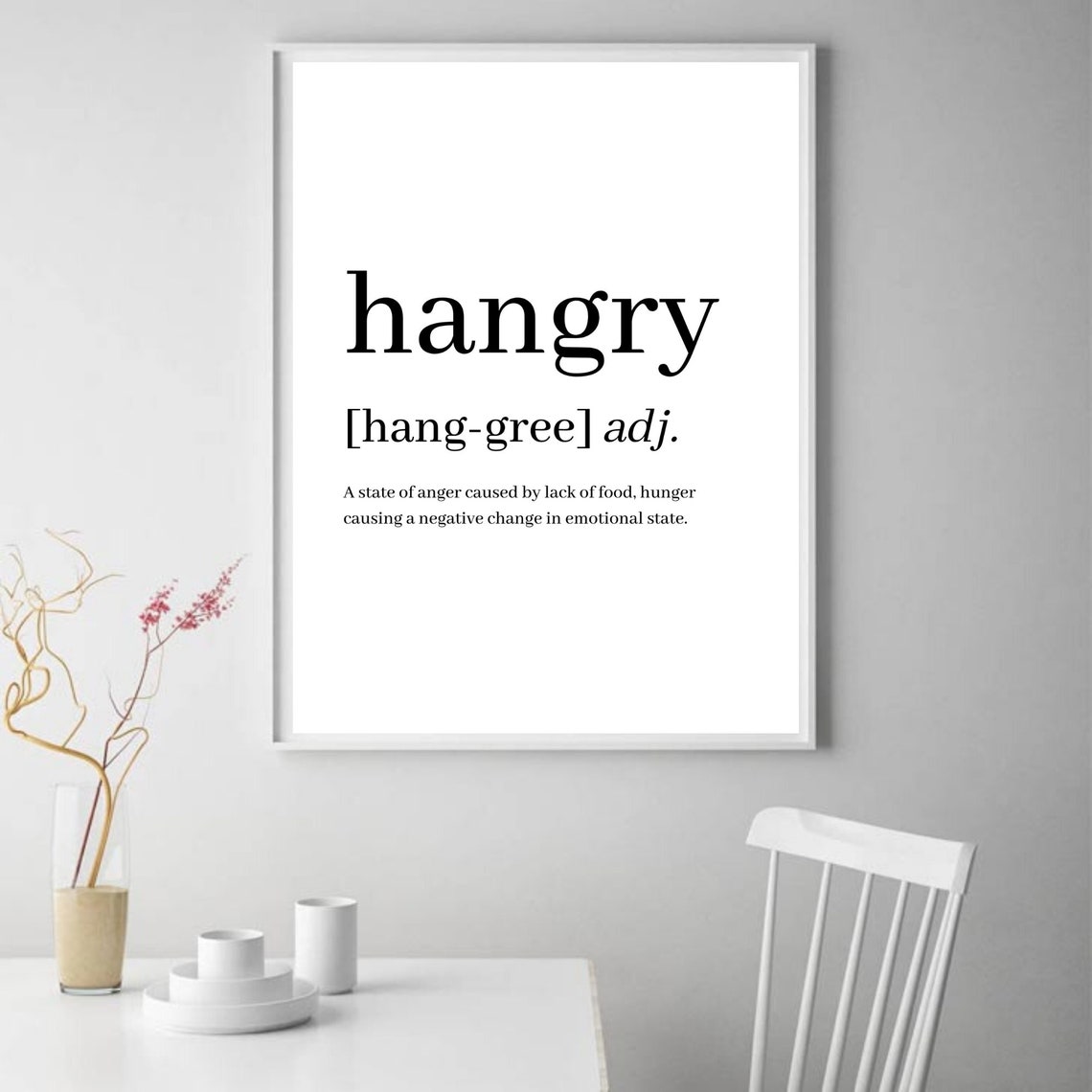 Hangry, INSTANT DOWNLOAD Art Print, Quote Prints, Funny Quotes, Wall ...