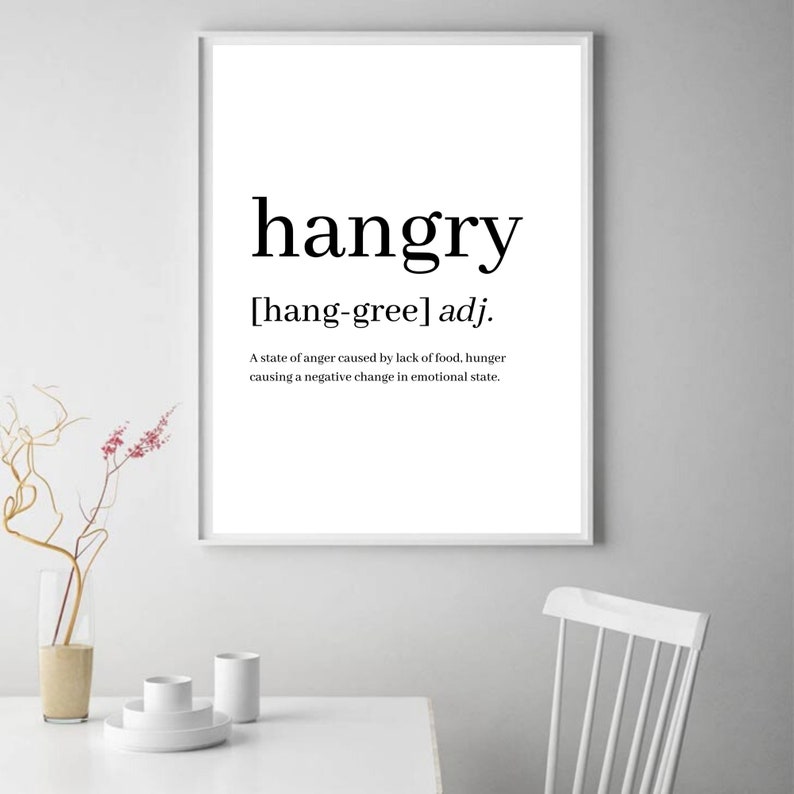 Hangry, INSTANT DOWNLOAD Art Print, Quote Prints, Funny Quotes, Wall ...