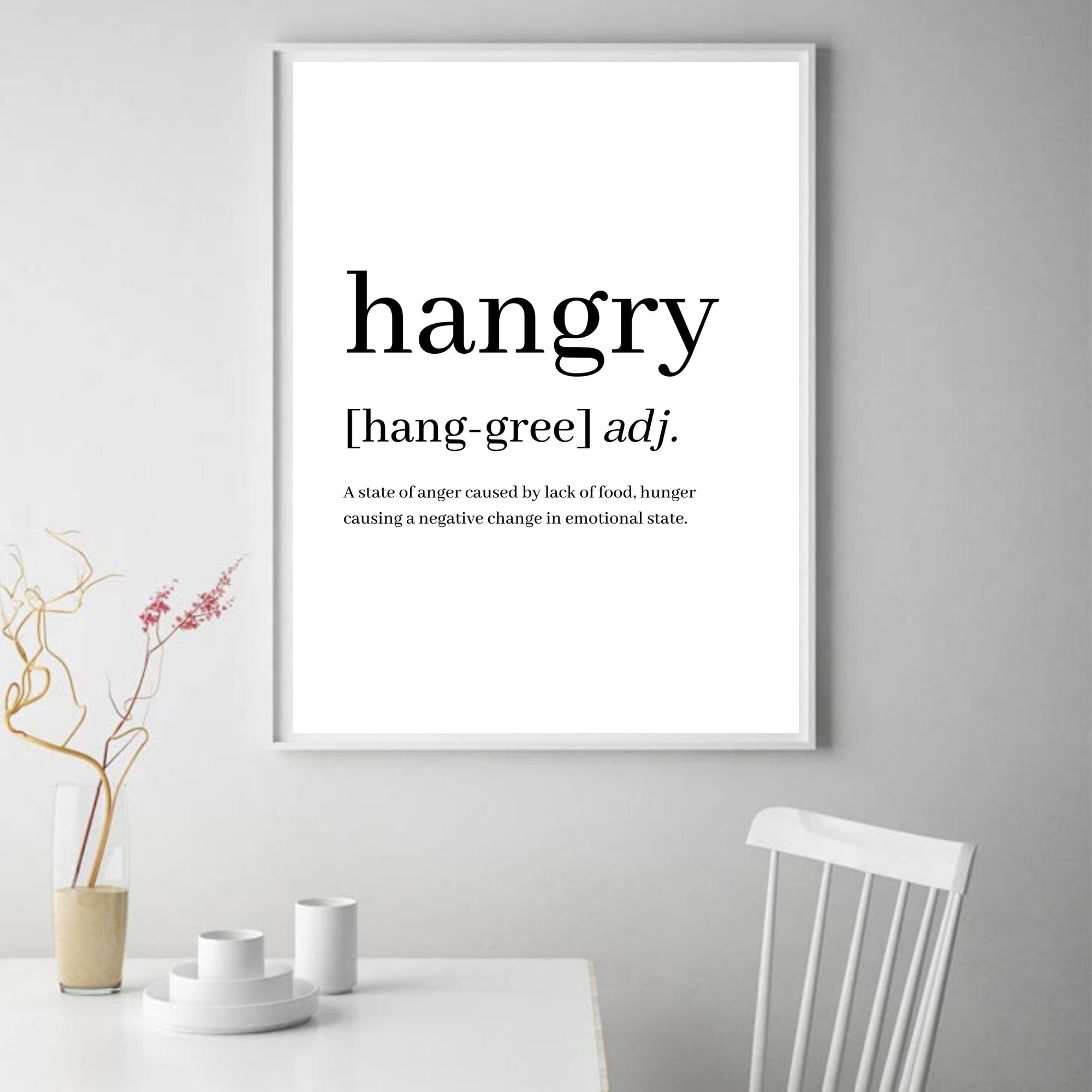 Hangry, INSTANT DOWNLOAD Art Print, Quote Prints, Funny Quotes, Wall ...