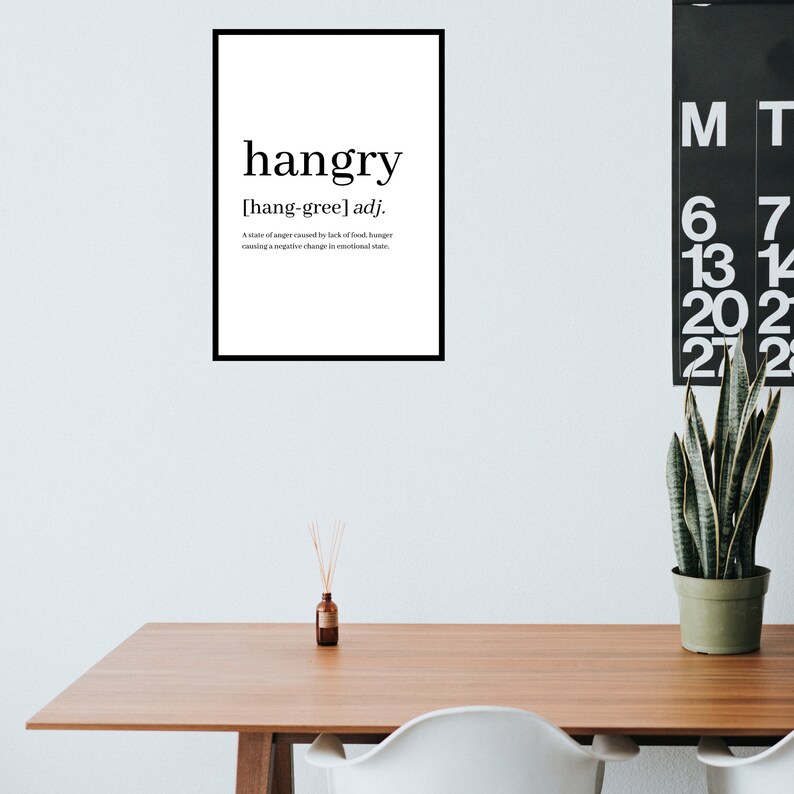 Hangry, INSTANT DOWNLOAD Art Print, Quote Prints, Funny Quotes, Wall ...