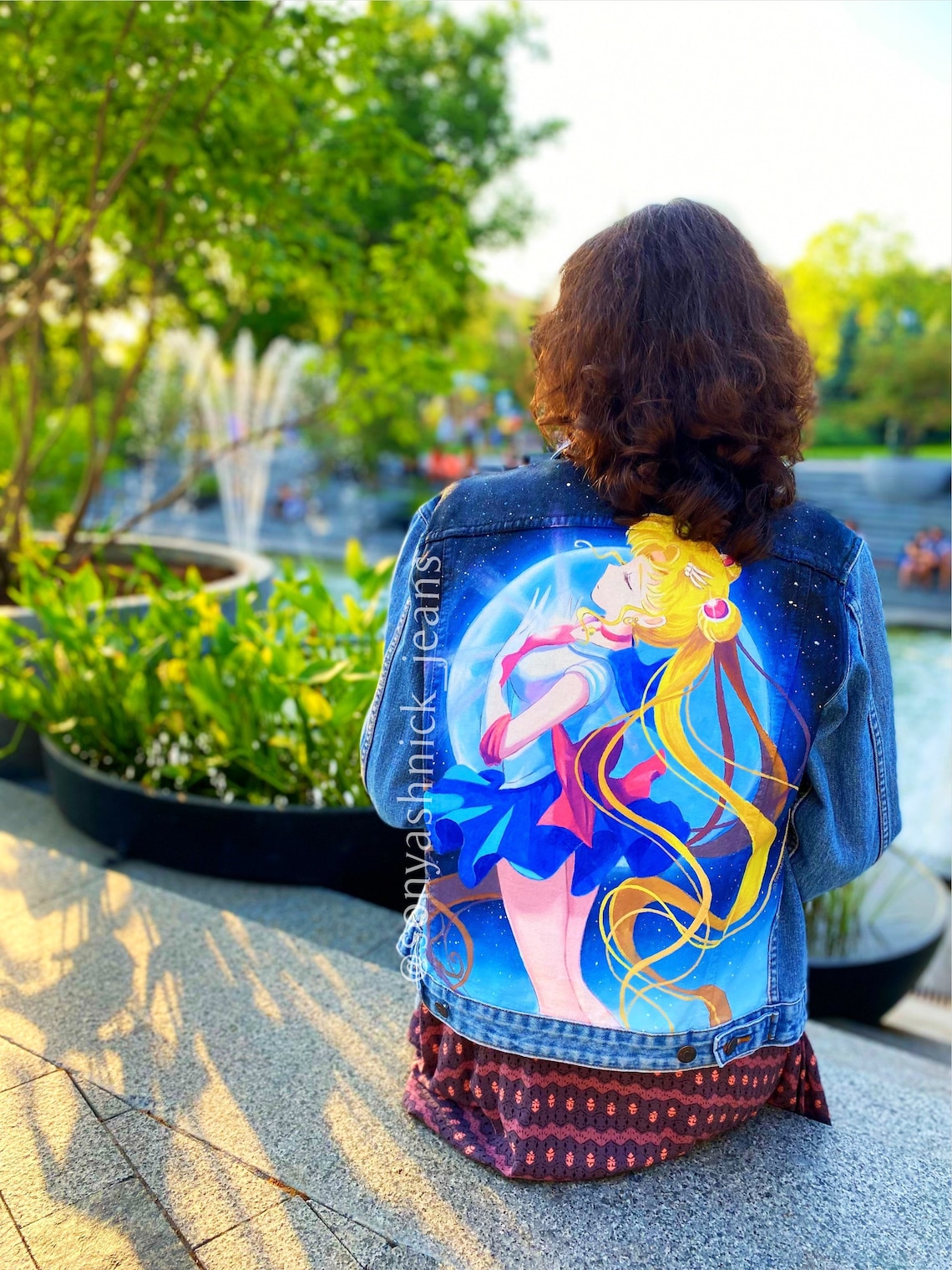 Hand Painted Anime Denim Jacket - Etsy
