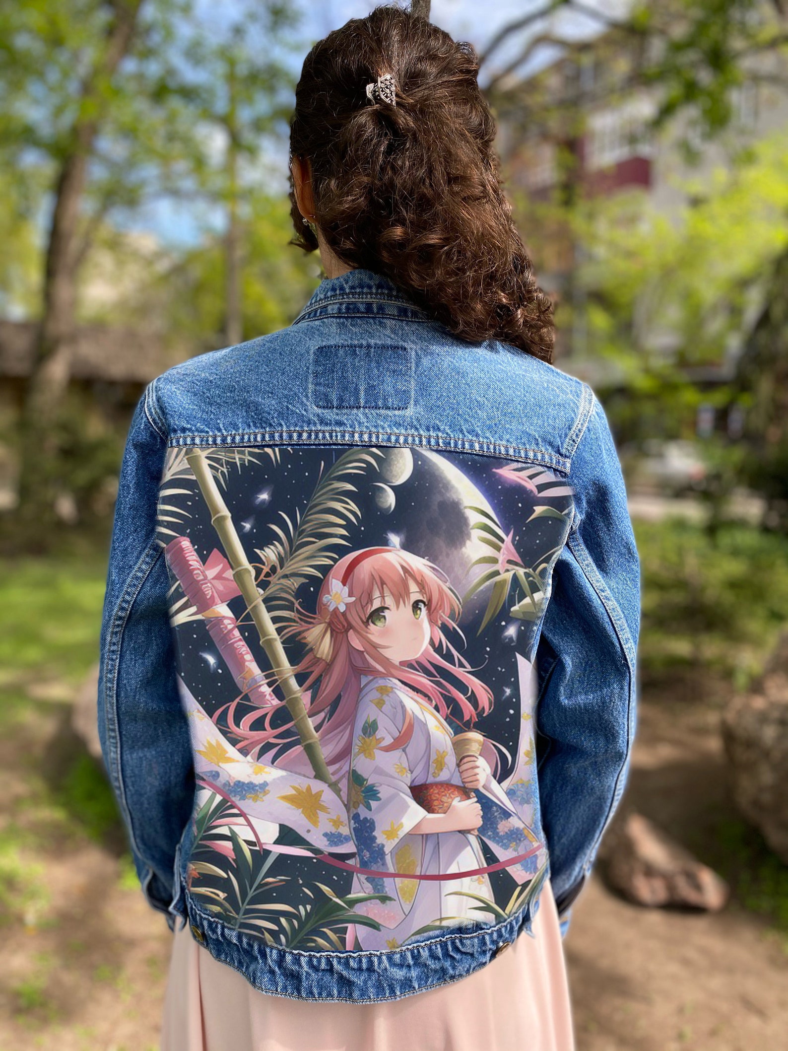 Hand Painted Anime Denim Jacket - Etsy
