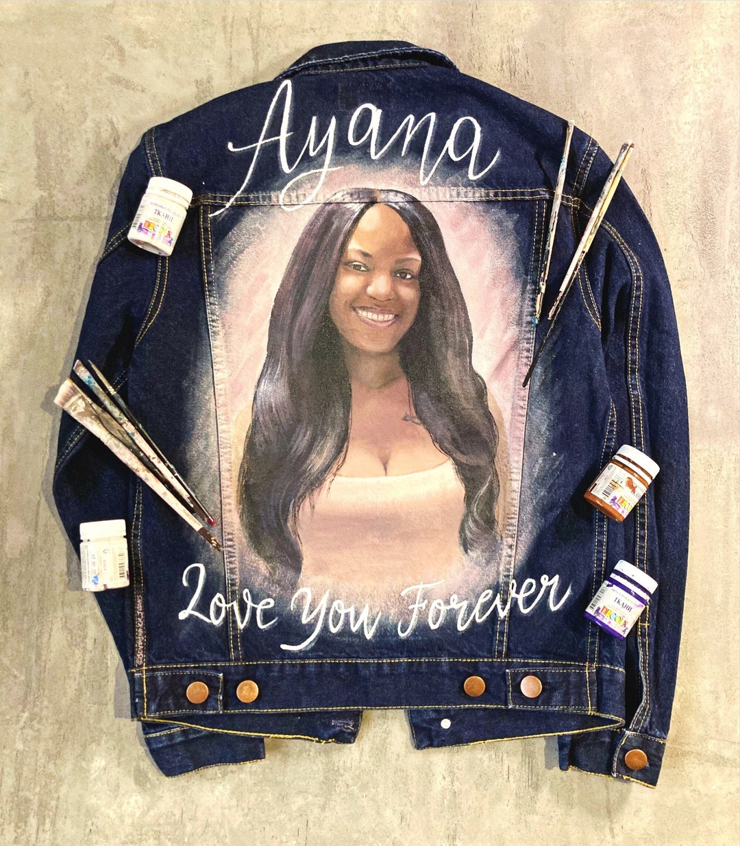 Custom Painted Denim Jacket, Hand Painted Jacket, Custom Jean Jacket ...