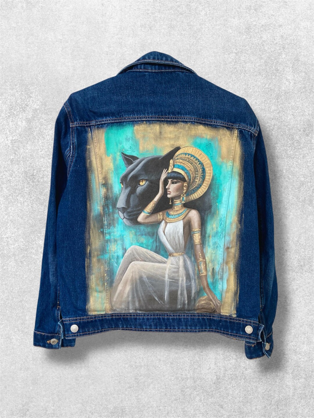 Egyptian Jacket, Custom Jean Jacket, Hand Painted Jacket, Personalized ...