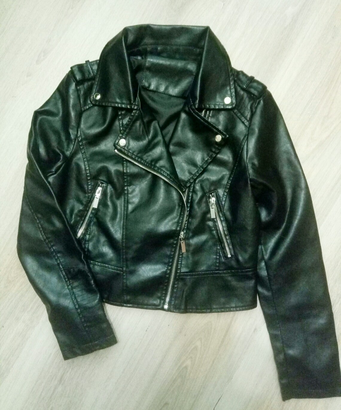 Hand Painted Faux Leather Jacket Snake With Flowers - Etsy