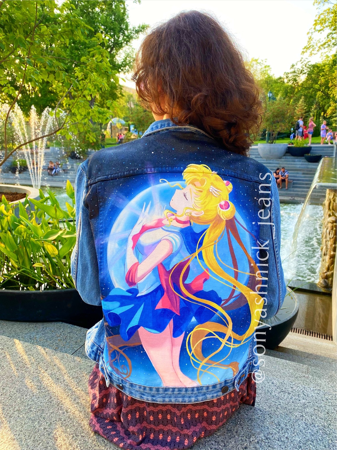 Hand Painted Anime Denim Jacket - Etsy