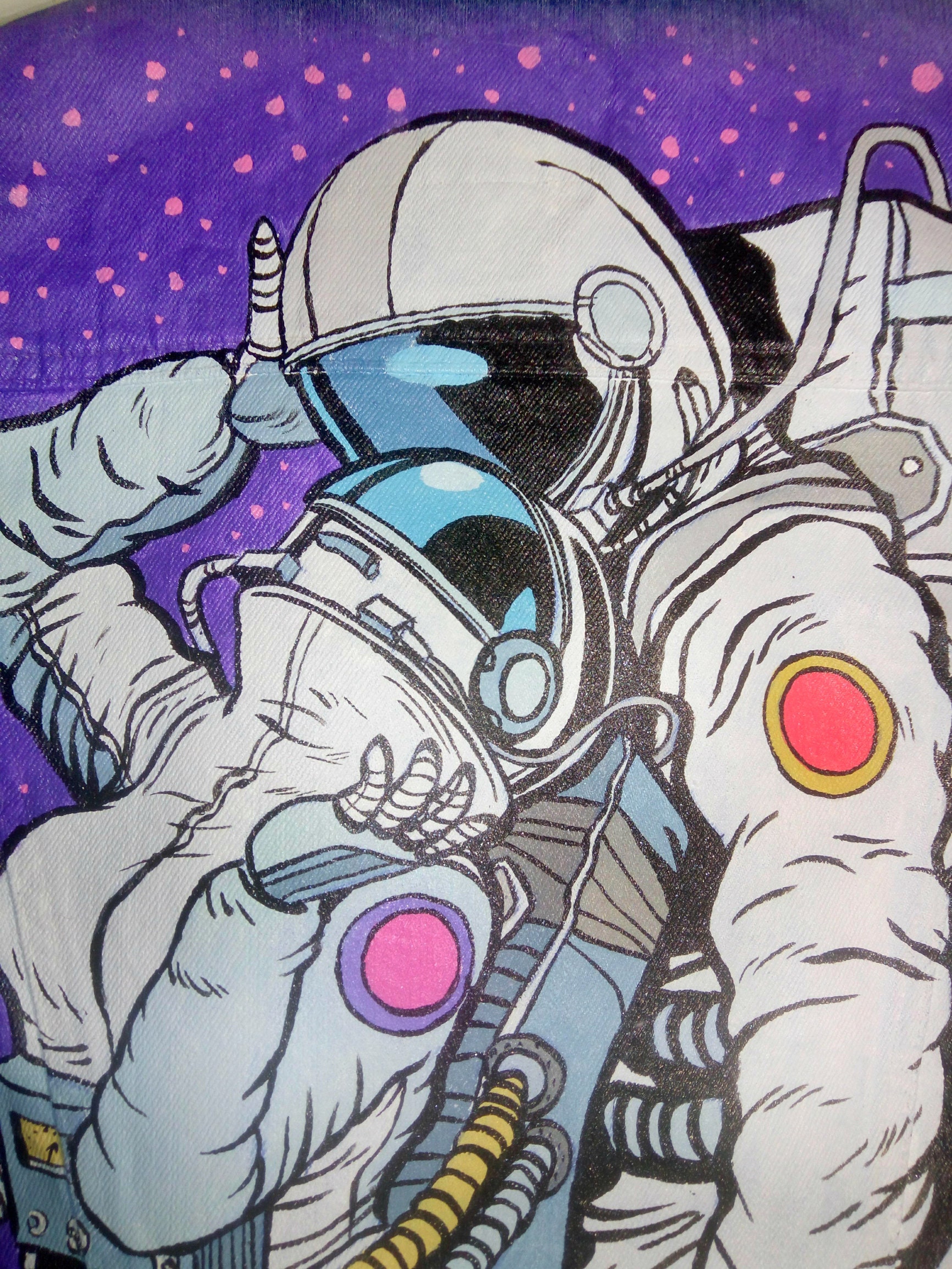 Hand Painted Jean Jacket Cosmic Love | Etsy