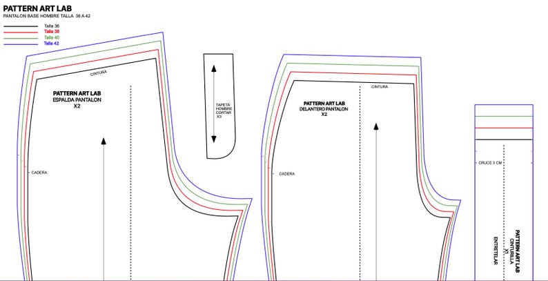 Multi-sizes Patterns for Men's Pants From Size 36 to 42 - Etsy