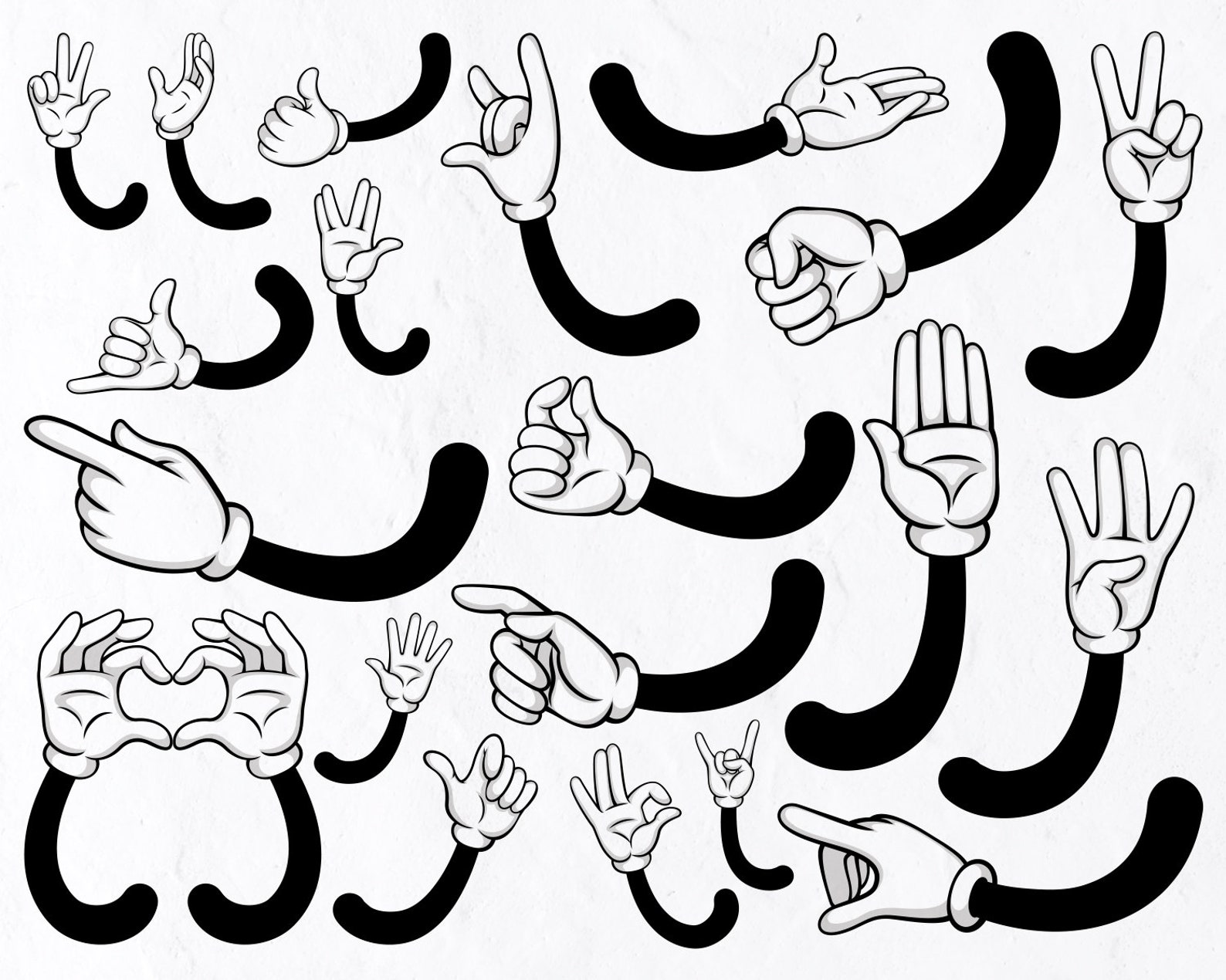 20 Cartoon Hands White Gloves SVG, Gestures Hand SVG, Glove Svg, Ok ...