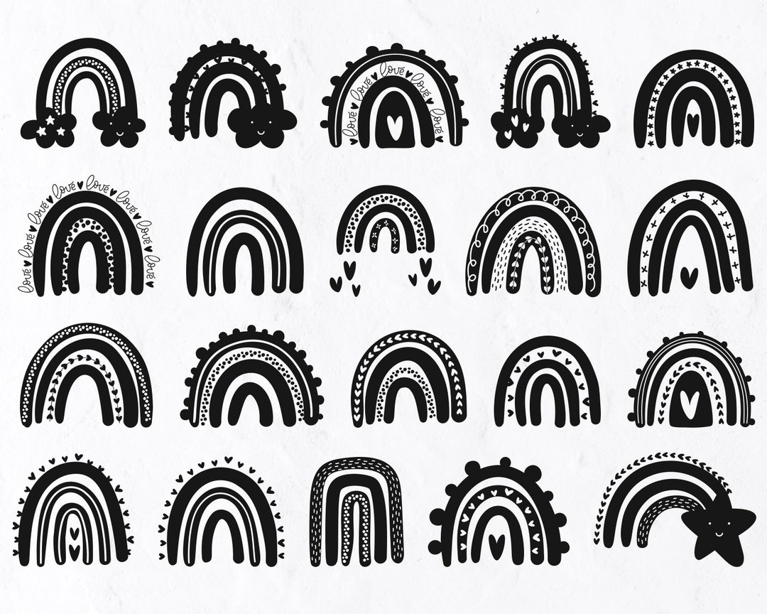 20 Rainbow Clipart, Rainbow SVG Bundle, Rainbow Png, Rainbow Cut File ...
