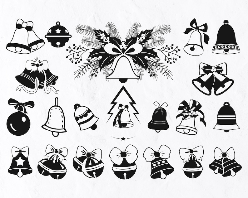 20 Jingle Bells SVG Bundle Christmas Bell Svg Sleigh Bel - Etsy
