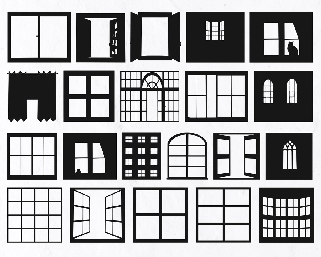 21 Window SVG Bundle, Window Black Silhouettes Svg, Window Cricut ...