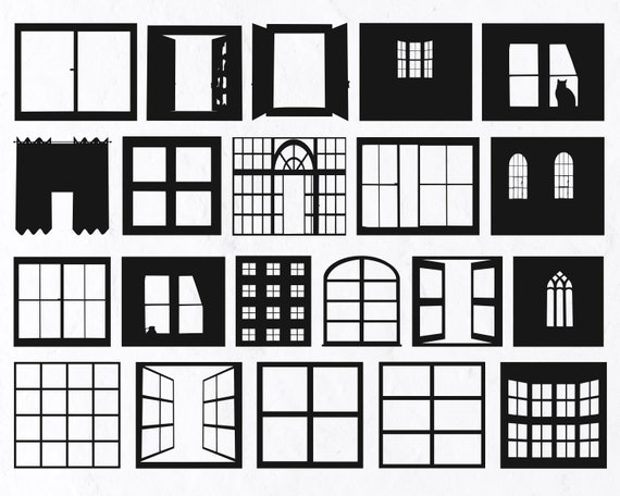 21 Window SVG Bundle Window Black Silhouettes Svg Window | Etsy