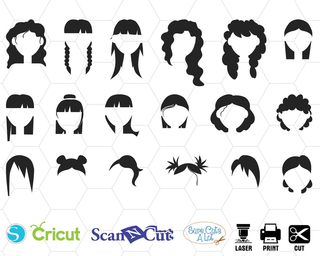 Women HAIRCUT Design Svg Bundle, Silhouette - Etsy